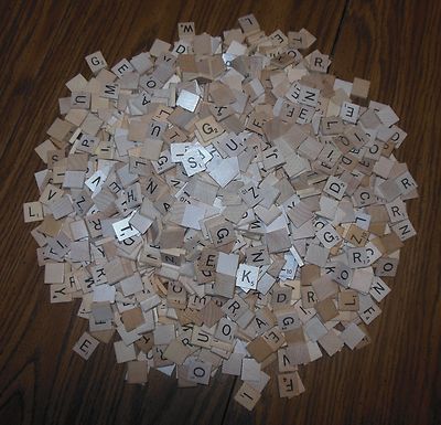 Huge lot of 1200 Wood Scrabble Tiles 12 Complete Sets Scrapbooking ...