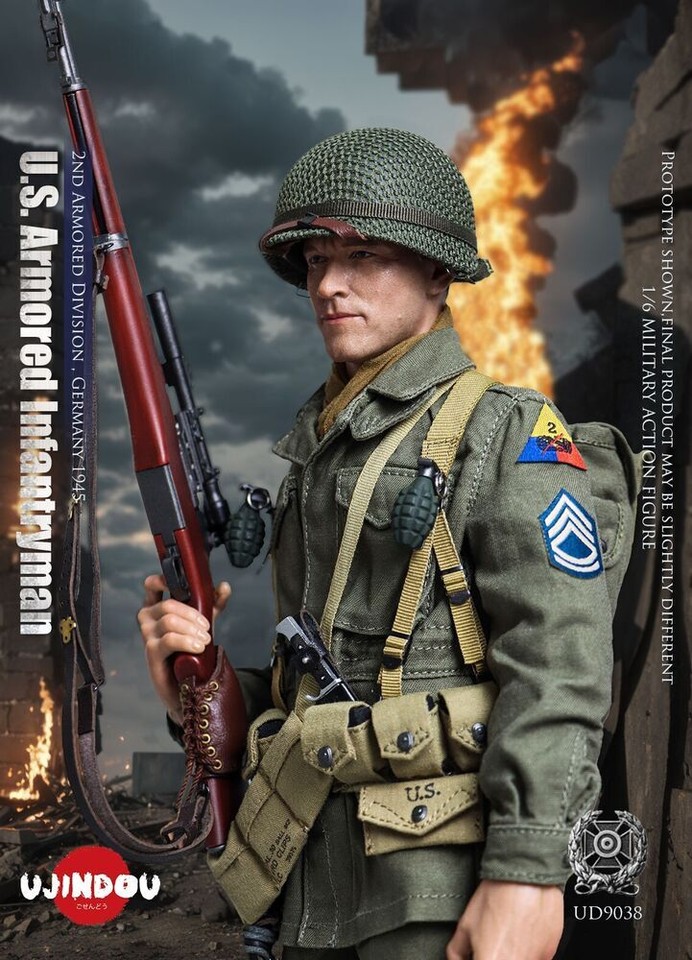 New UJINDOU UD9038 1/6 WWII U.S. Armored Infantryman Action Figure Toy ...