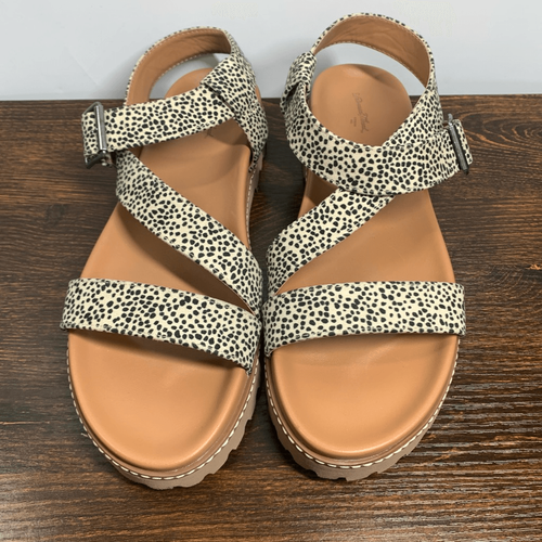 Universal Thread Women's Animal Print Platform Strappy Sandals Brown ...