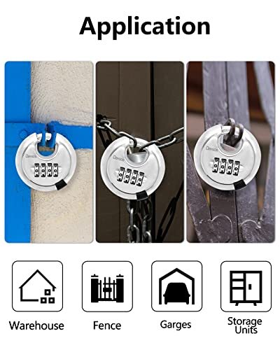 DAYGOS 4 Digit Combination Disc Padlock with Hardened Steel Keyless ...