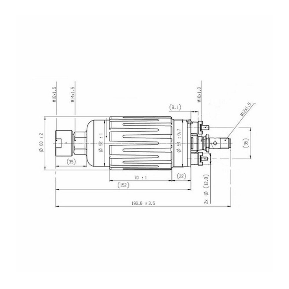 GENUINE BOSCH 0580464200 200LPH Fuel Pump +6AN Inlet/Check Valve Outlet ...