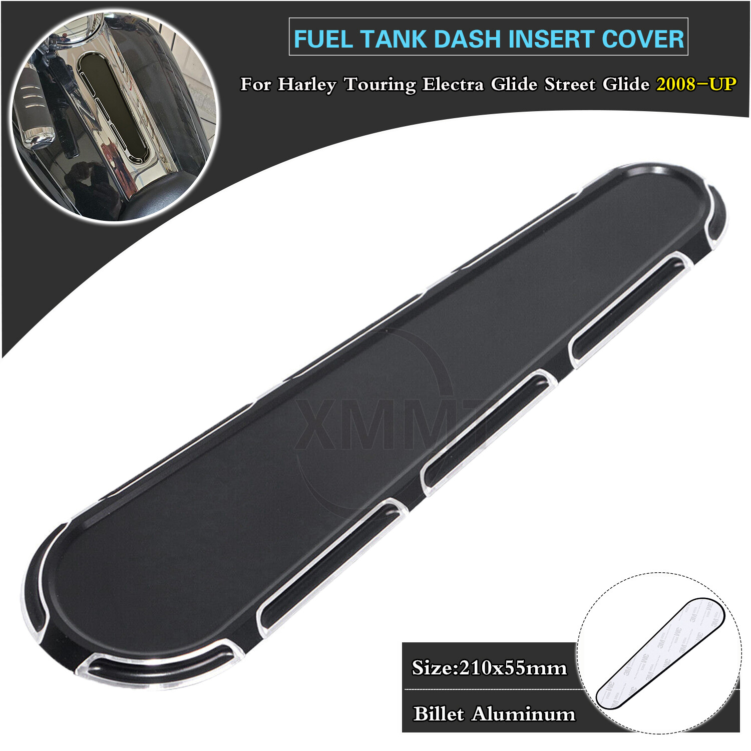 Black Fuel Dash Insert Cover For Harley Street Electra Glide FLHX FLHT ...