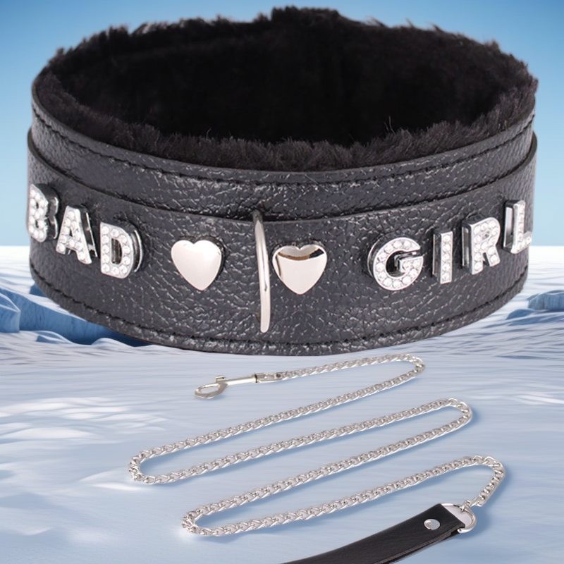 Custom O-Ring Punk Letter MONSTER Collar Choker Necklace Chain Metal ...