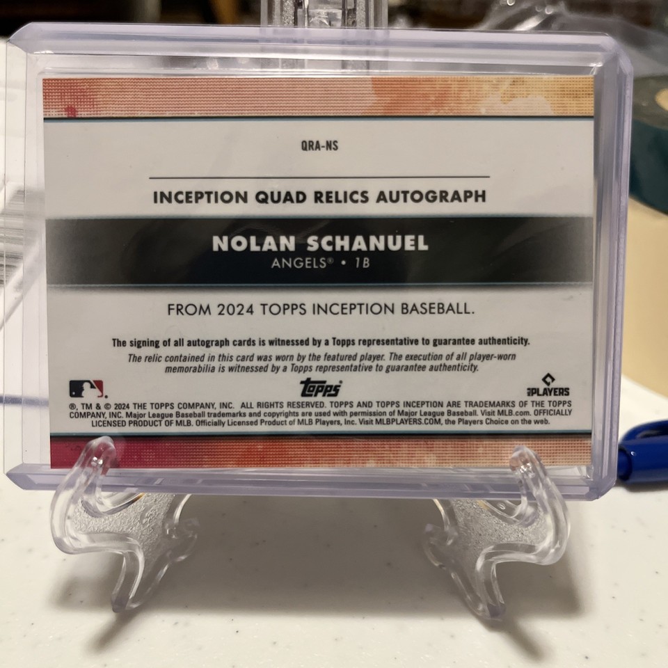 2024 Topps Inception Nolan Schanuel #QRA-NS Quad Relic Patch Auto 24/25 ...