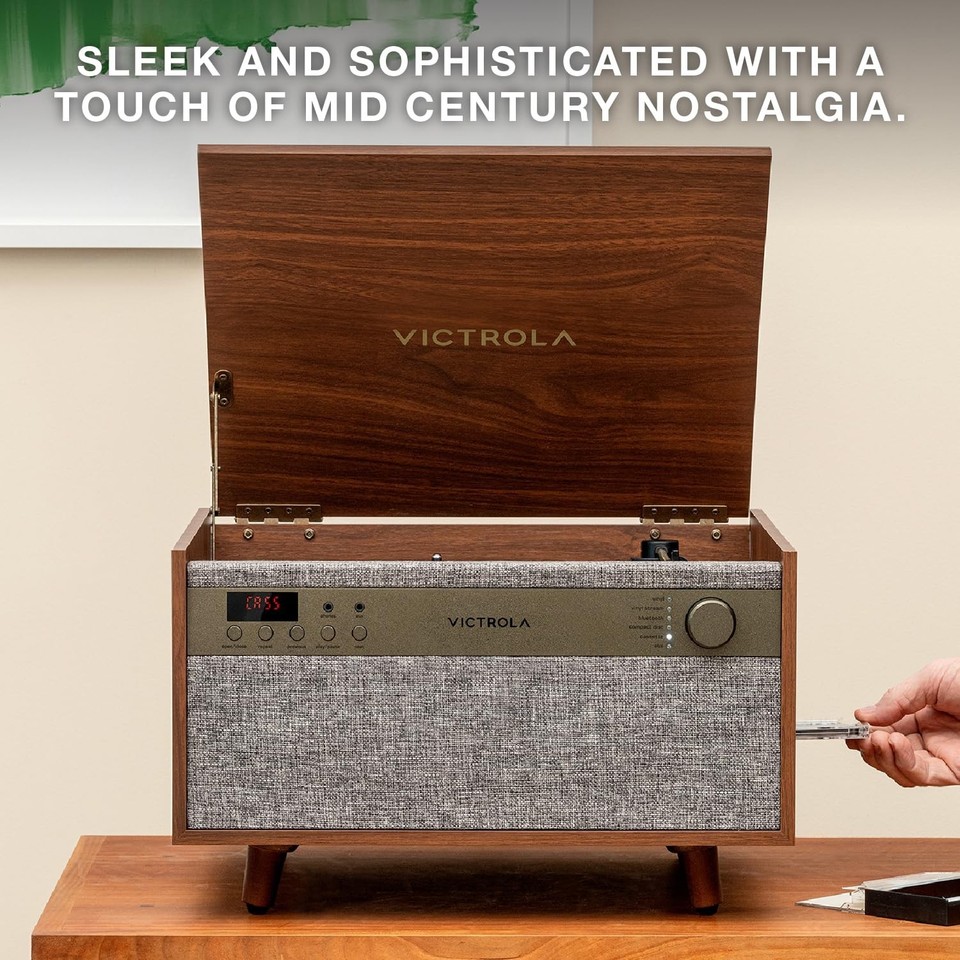 Victrola Century 6-in-1 Vinyl Record Player & Music Center – 3-Speed ...