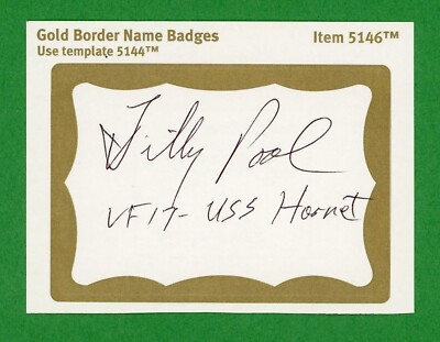 Tilman Pool DECEASED American Fighter Ace-5V Signed 2.4x3.4 Bookplate ...