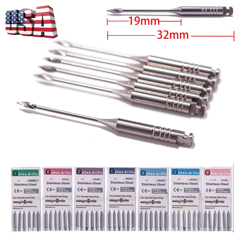 10PKs Dental Endo Peeso Reamers/Glidden Gates Spiral Burs Root Canal 1 ...