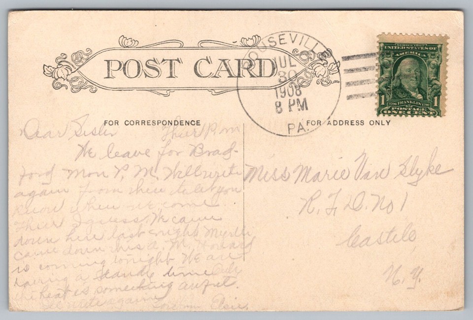 Postcard Birds Eye View of Oil City PA Pennsylvania From Hogback c1908 ...