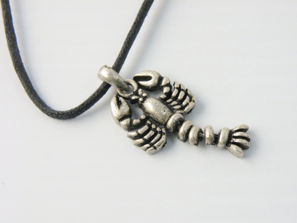 Lobster Mechanic Pendant in a Waxed Cotton Cord Surfing Style Necklace ...