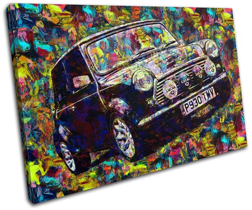 Vintage Retro Paint Mini Cooper Cars SINGLE CANVAS WALL ART Picture ...