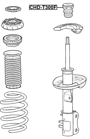 Front Shock Absorber Jounce Bumper Febest CHD-T300F OEM 95028562 for ...
