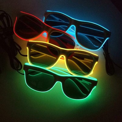 4 x Pairs Of Funky Flashing Neon Light Up Sunglasses - Ideal For Fancy ...
