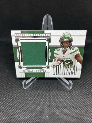 2022 National Treasures Michael Carter Colossal Patch /49 Jets | eBay