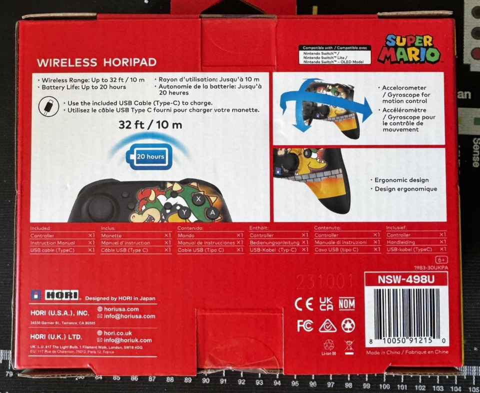 Hori Nintendo Switch - Horipad Wireless Controller - Bowser - New | eBay