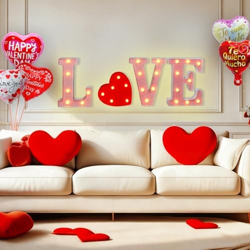 Love Sign with Light Up Heart and LED Letters - Battery Operated ...