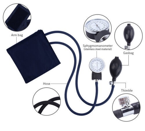 Manual Blood Pressure Monitor BP Cuff Gauge Aneroid Sphygmomanometer ...