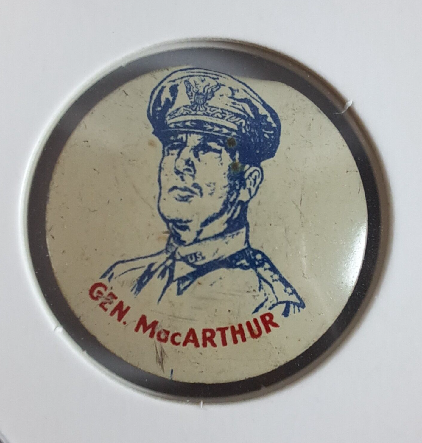 Vintage Gen. MacArthur Metal Button Fold Over Lapel Pin 7/8" | eBay