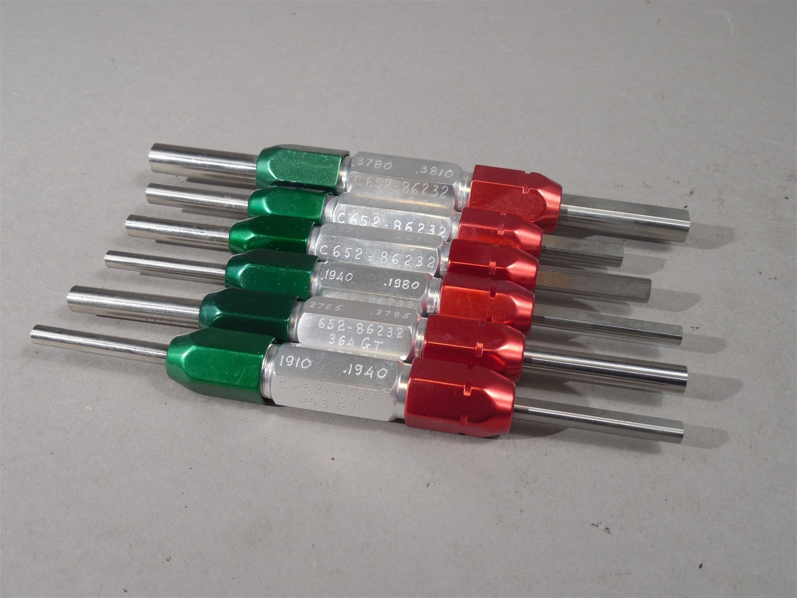 Mixed Lot of 6 Gage Pins and Handles / Go - No Go Gage .3810" to .1910 ...