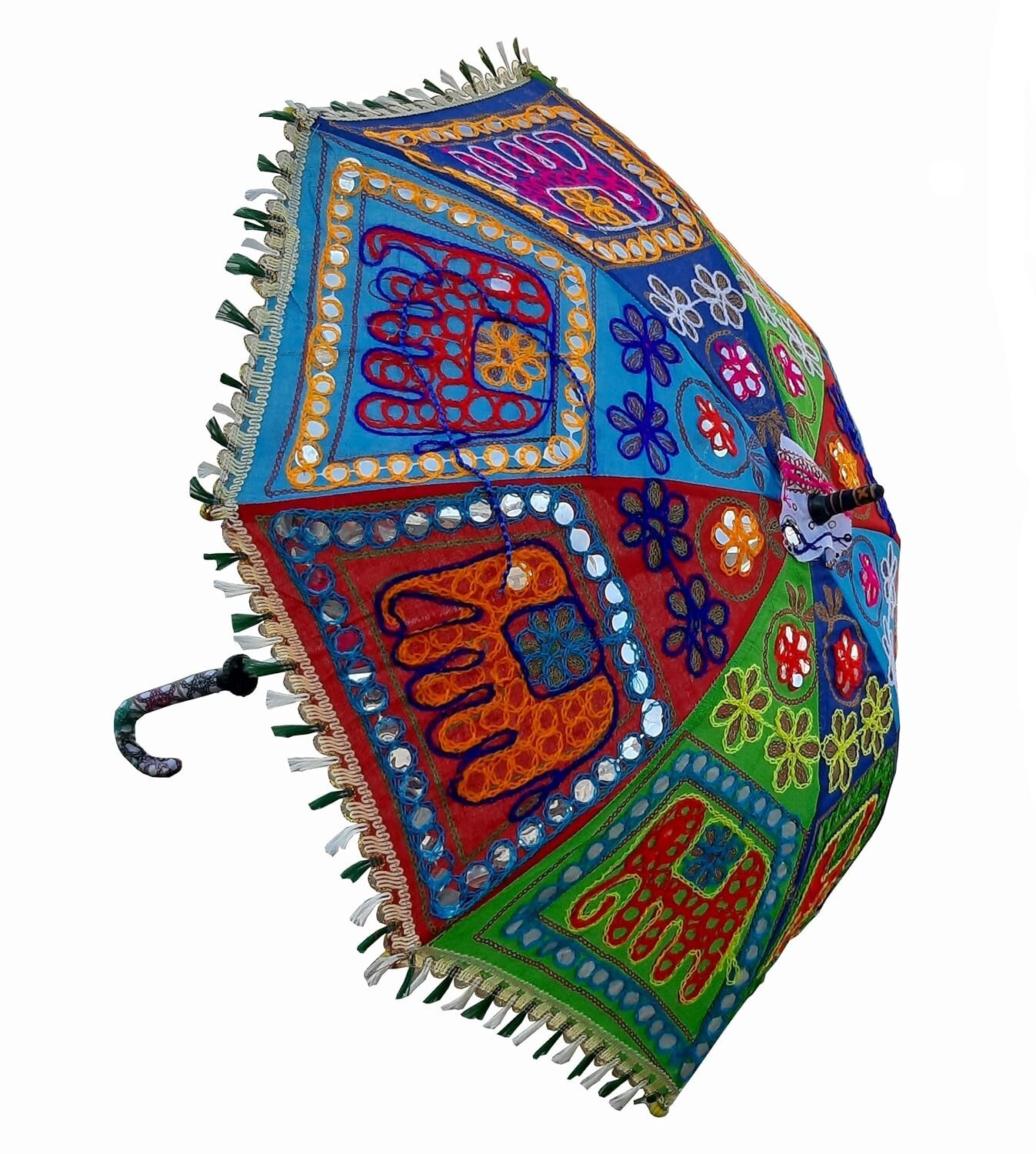 5 Piece Wedding Decor Cotton Umbrella Sun Shade Parasol Elephant design ...