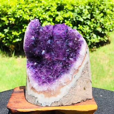 860g Natural Amethyst geode quartz cluster crystal specimen energy ...