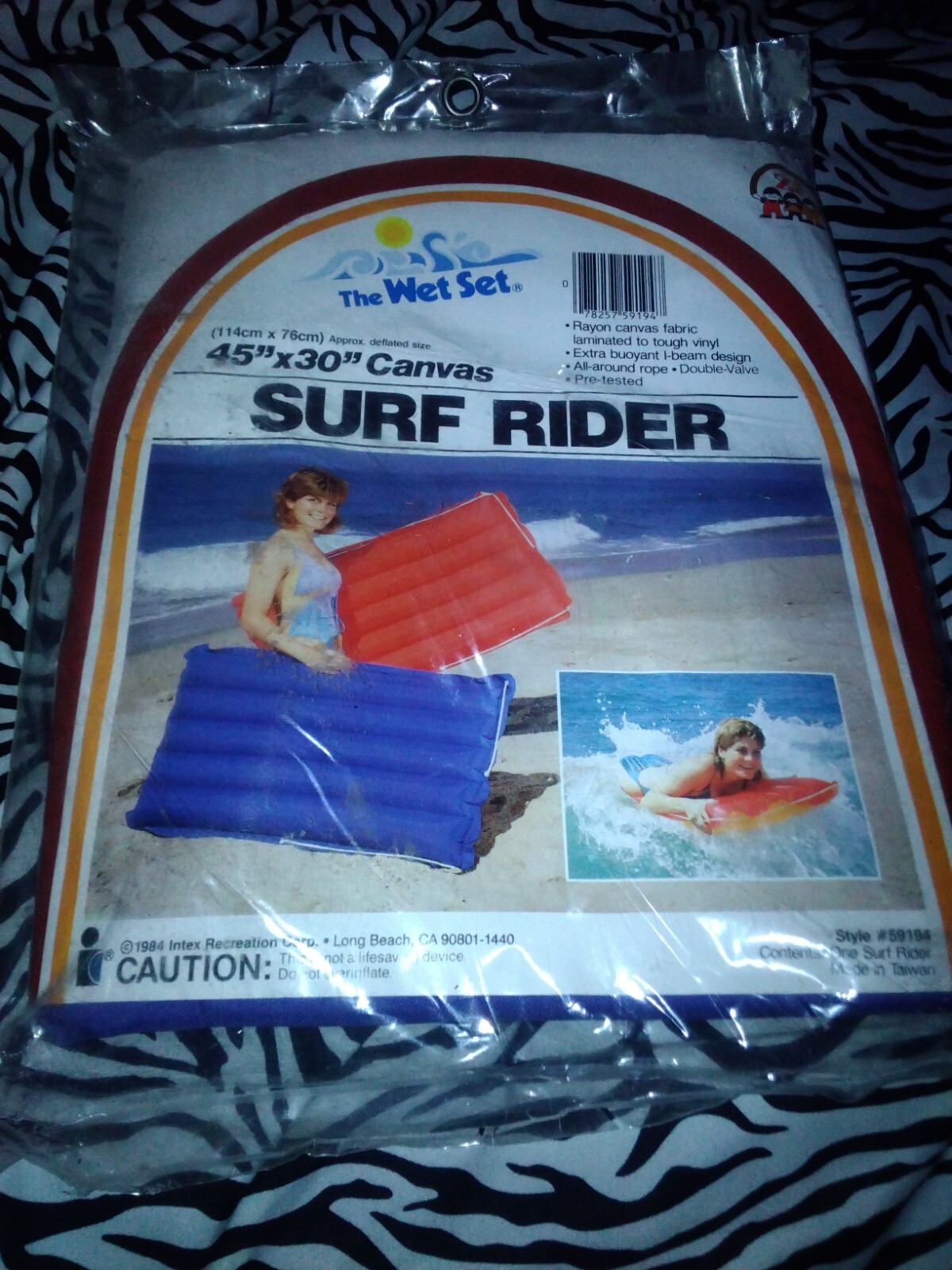 Vintage 1984 Intex The Wet Set Canvas Surf Rider Inflatable Raft 59194 ...
