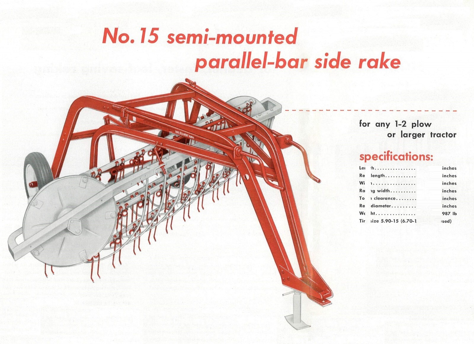 International McCormick Nos. 5 11 15 Hay Rakes 3 pt Fast Hitch Color ...