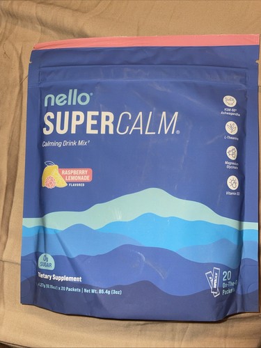Nello Supercalm Calming Drink Mix Supplement Powder - Raspberry ...