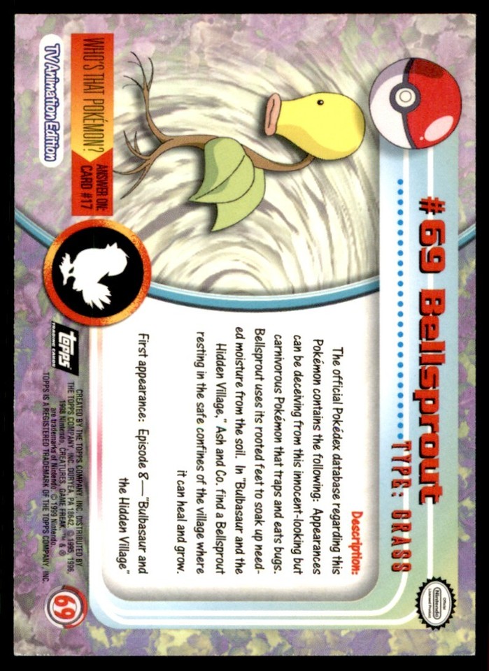 1999 Pokemon Topps Bellsprout #69 Light Play | eBay