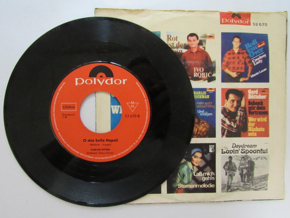 Old 45 RPM German Record - Polydor 52 670 - Carlos Otero - Ich Hab ...