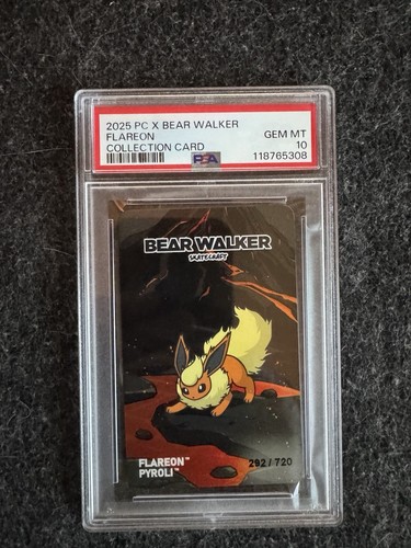2025 Bear Walker x Pokemon Center Skateboard Card Flareon /720 PSA 10 ...