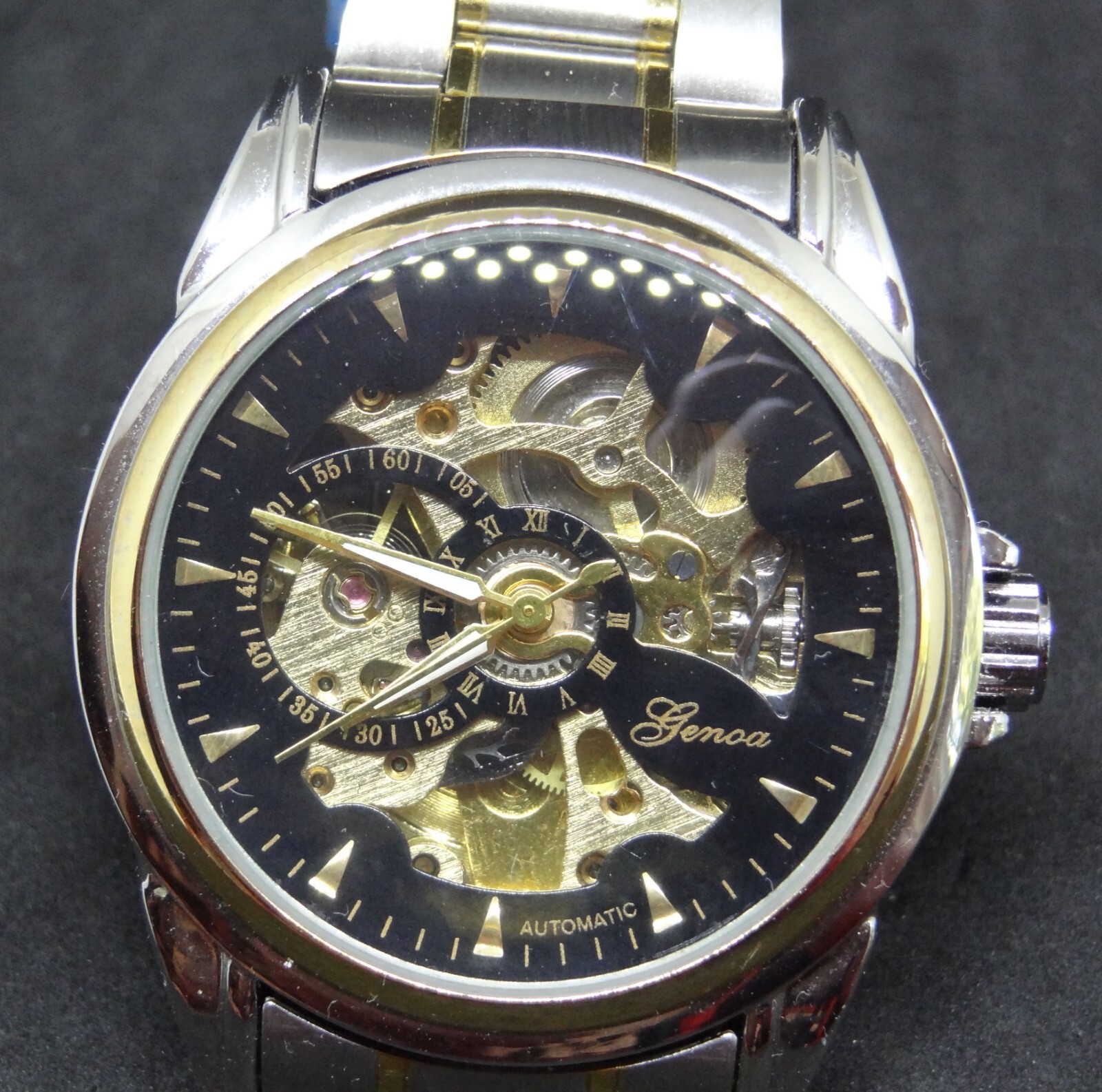 Genoa Skeleton Automatic Men's Watch View Back Stainless Steel Unused ...