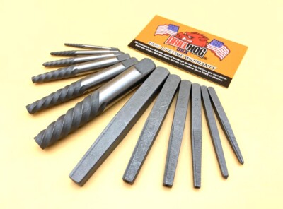 Easy Out Set Screw Extractor Set 12 Pc Spiral & Square Type Combo Set ...