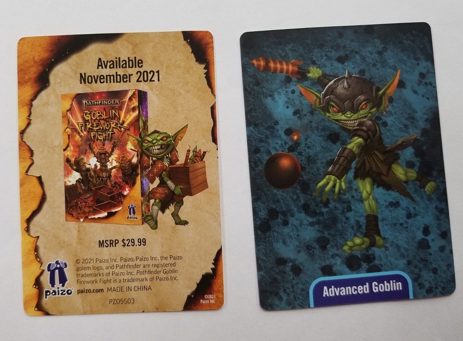 FUMBUS ADVANCED GOBLIN PAIZO GAMING CARD PROMOTIONAL CARD GOBLIN ...