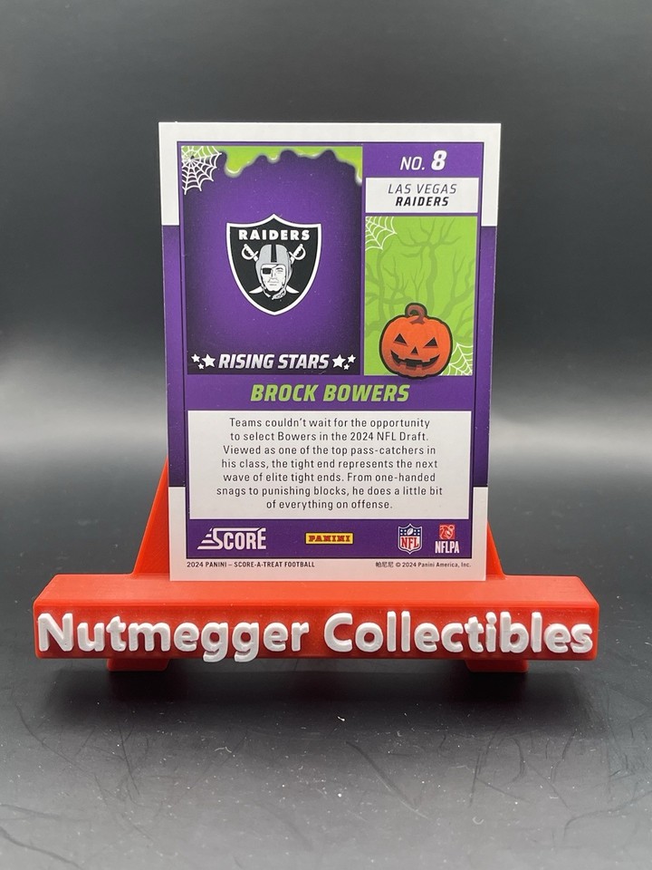 BROCK BOWERS 2024 Panini Score-A-Treat Football Pumpkin Rookie RC #8 ...