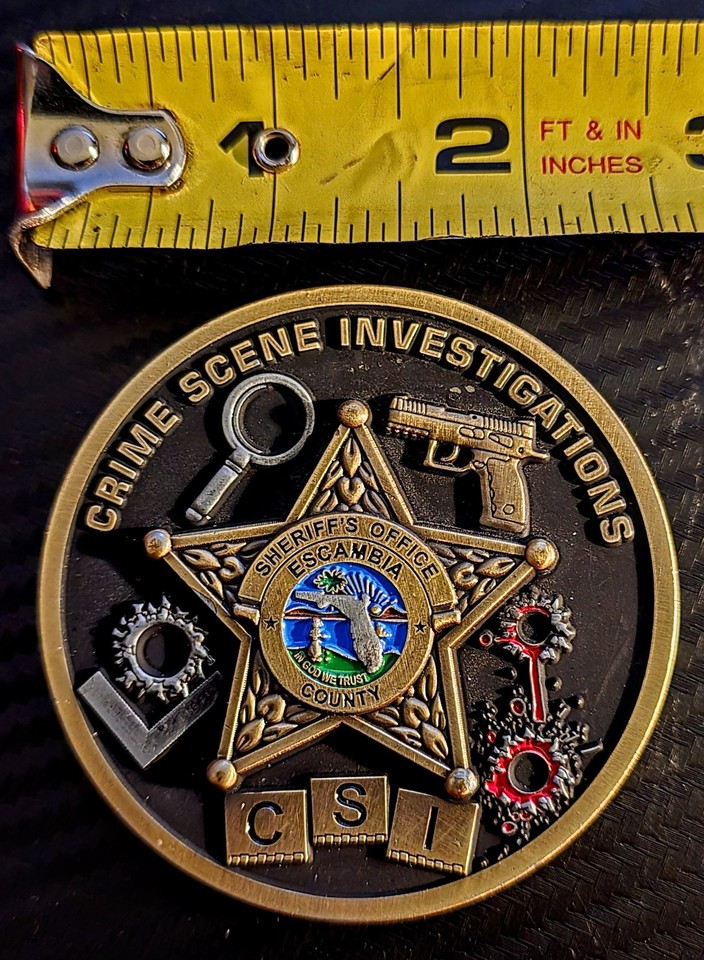 Huge 2.5 " Escambia County Florida Sherrif's Office CSI Challenge Coin ...