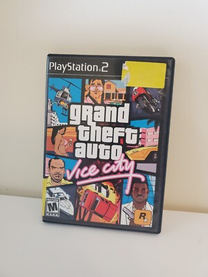 PS2 GRAND THEFT AUTO VICE CITY Sony PlayStation 2 2002 disc and case ...