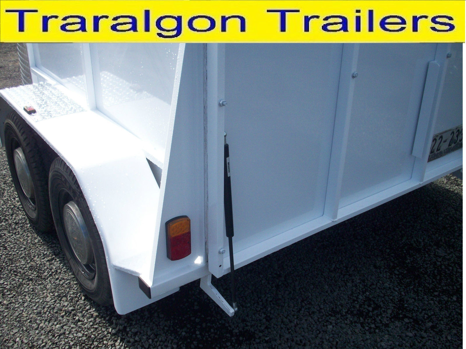 Horse float tail gate tailgate ramp door gas strut assist pivot trailer ...