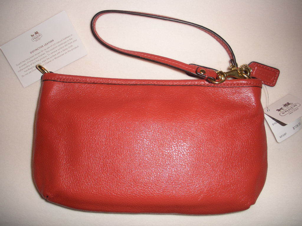 NWT COACH Madison Leather Large Wristlet #46614 Terracotta. New with ...