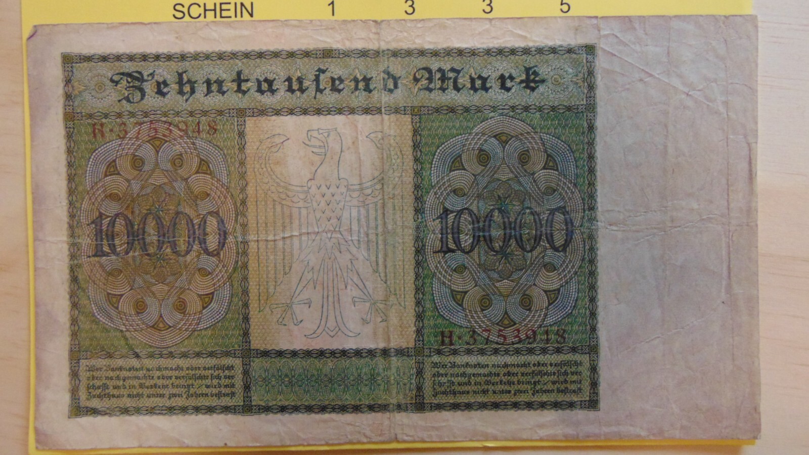 23/1335) Reichsbanknote 10 000 Zehntausend Mark 19.01.1922 Berlin | eBay.de