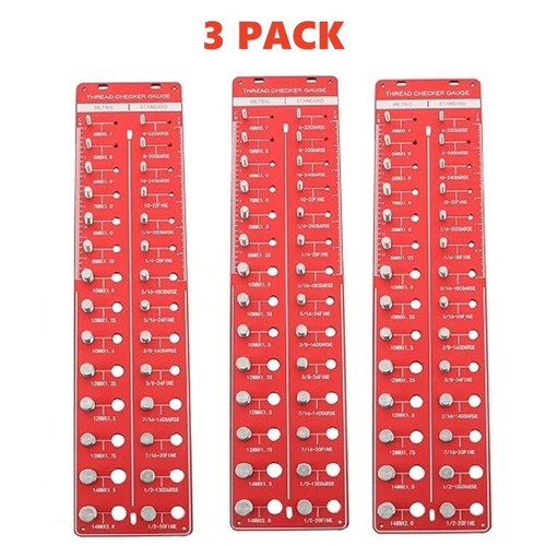 3PCS Nut / Bolt Thread Checker 28 Thread Identifier Gauge Inch and ...