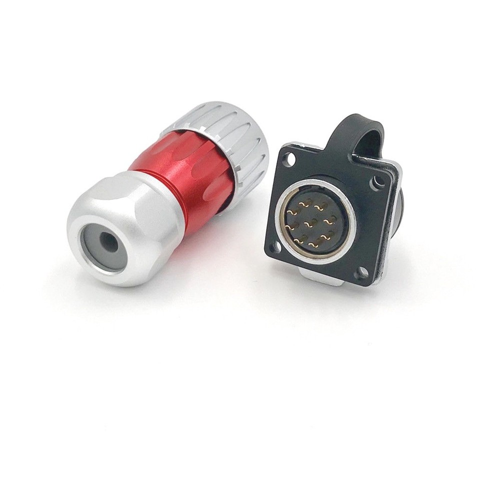 9 Pin Power Signal Connector Female Plug & Male Socket Waterproof IP67 ...