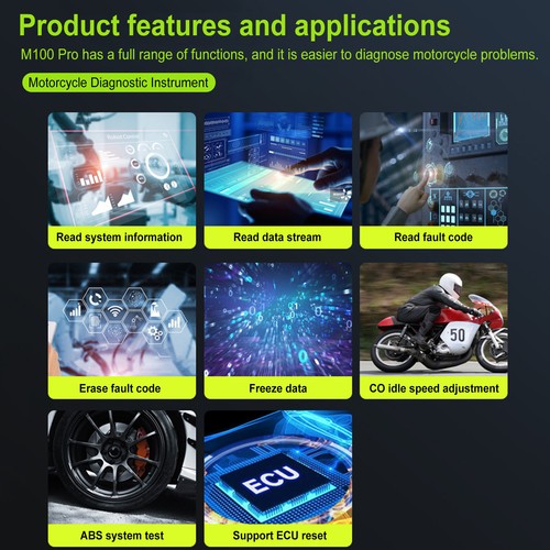 M100 Pro Standard Motorcycle Scanner Circuit Tester D87 D88 All ...