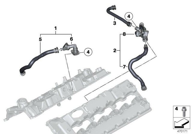 Neu Orginal BMW CRANK CASE Entlüftungsventil Zyl. 1-6 11158661696 ...