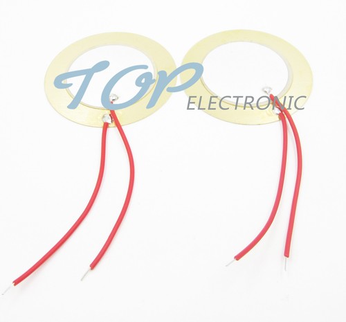 10PCS 35mm Piezo Elements buzzer Sounder Sensor Trigger Drum Disc+ wire ...
