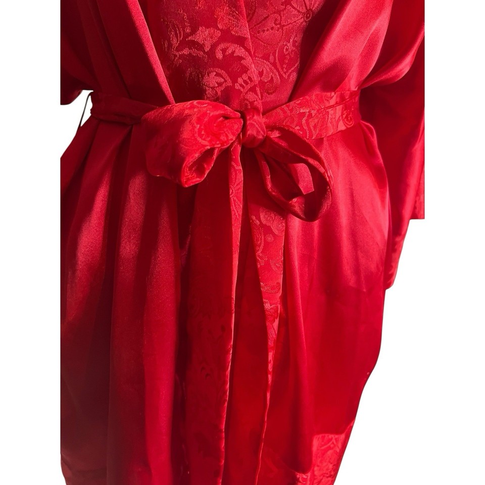 Vintage Victoria’s Secret Gold Label red floral damask satin & lace ...