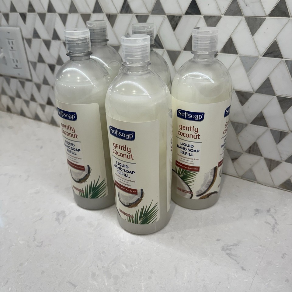 5 Bottles Softsoap Soft Soap Gently Coconut Liquid Hand Soap Refills ...