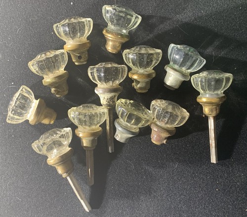 Vintage clear glass drawer cabinet handles/knobs/pulls Set of 12 | eBay