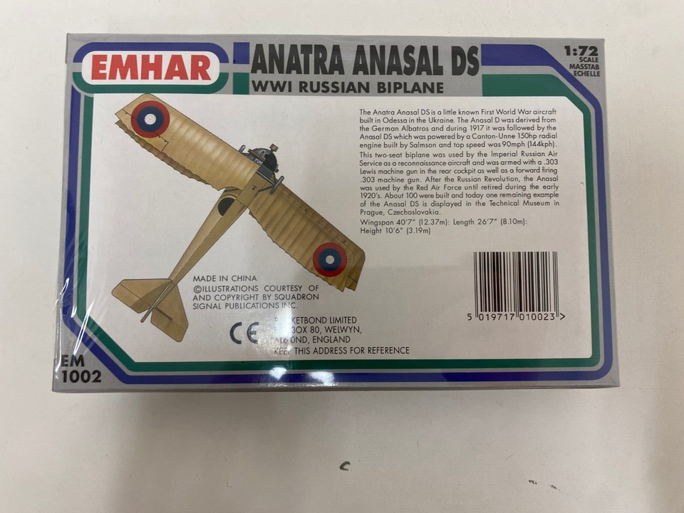 Emhar Anatra Anasal DS WWI Russian Biplane EM 1002 Model Kit (M) .G | eBay