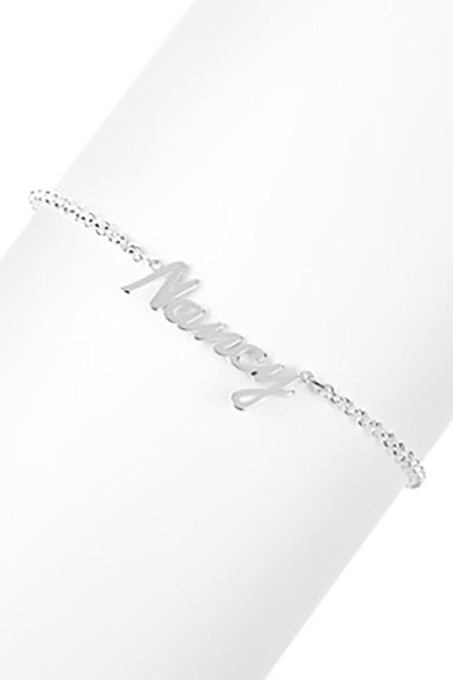 Nancy - Name Bracelet Bangle Sterling Silver female Personalized Custom ...