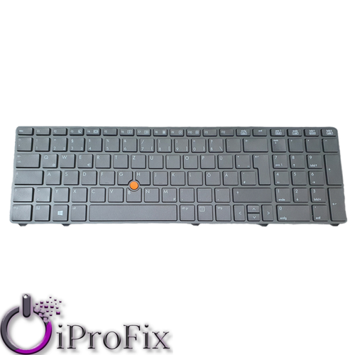 HP EliteBook 8560W 8570W Keyboard + Orange Pointer - German Layout 9z ...